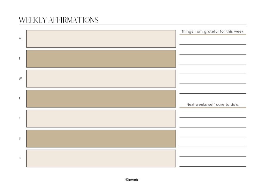 Weekly Affirmations - Clipmatic